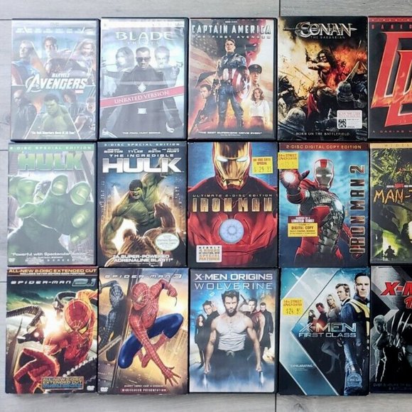 Marvel | Media | Huge Lot Of 25 Marvel Superheroes Dvd Movies Avengers ...